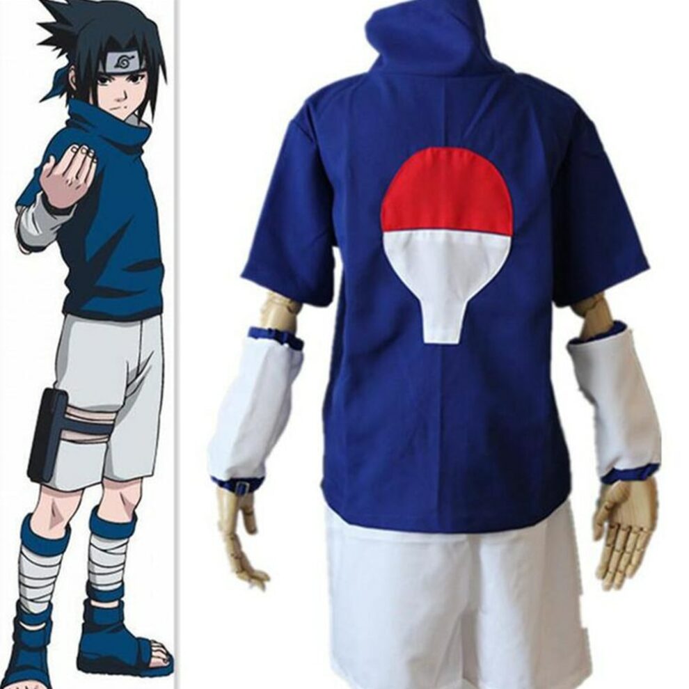 Naruto Uchiha Sasuke Anime Kids Cosplay Combat Suit Costume - AnimeBee ...