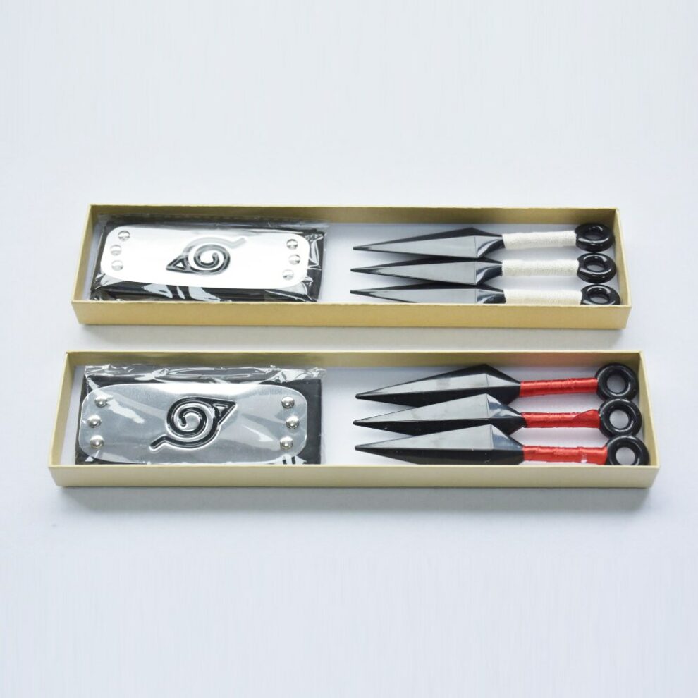 Naruto Anime Cosplay Accessories Set Ninja Shuriken Kunai Sasuke Props ...