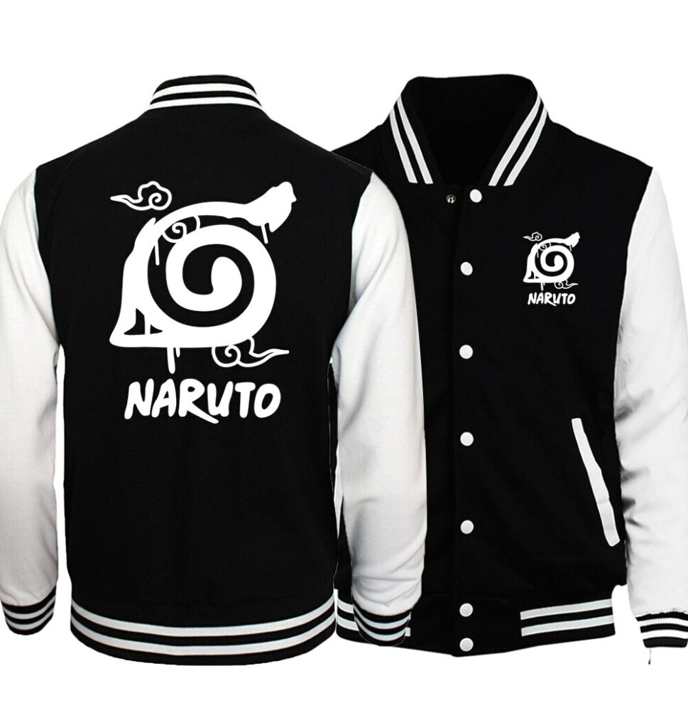 Naruto Uzumaki Anime Baseball Jacket With Sword Art Design Mens Coat ...
